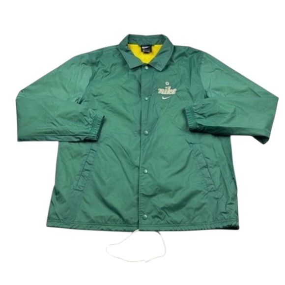 Nike | Jackets & Coats | Nike Jacket Green Coaches Snap Up Windbreaker ...